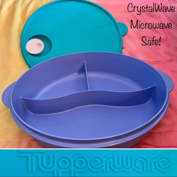 Tupperware | Kitchen | Tupperware Crystalwave Divided Microwave Dish ...